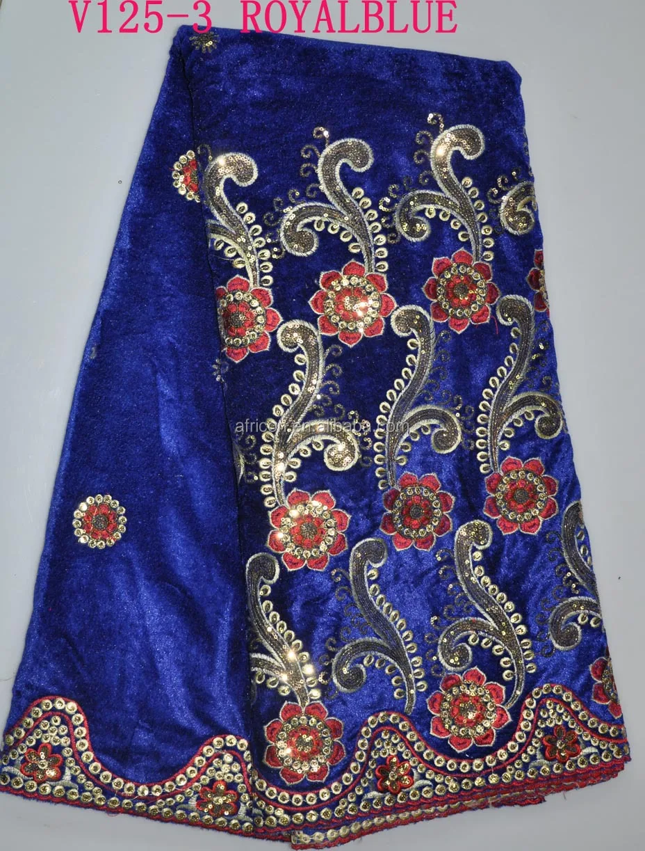 Vb001-3 Wholesale Velvet George Lace Wrappers - Buy African George ...
