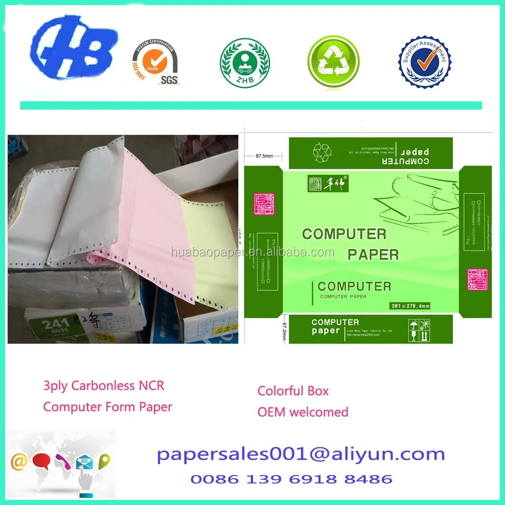 9.5x11 Inch Carbonless Computer Continuous Forms - Buy Computer Forms ...