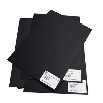 Laminated Black Cardboard 300gsm Stationery Black Paper Board C2s Black ...