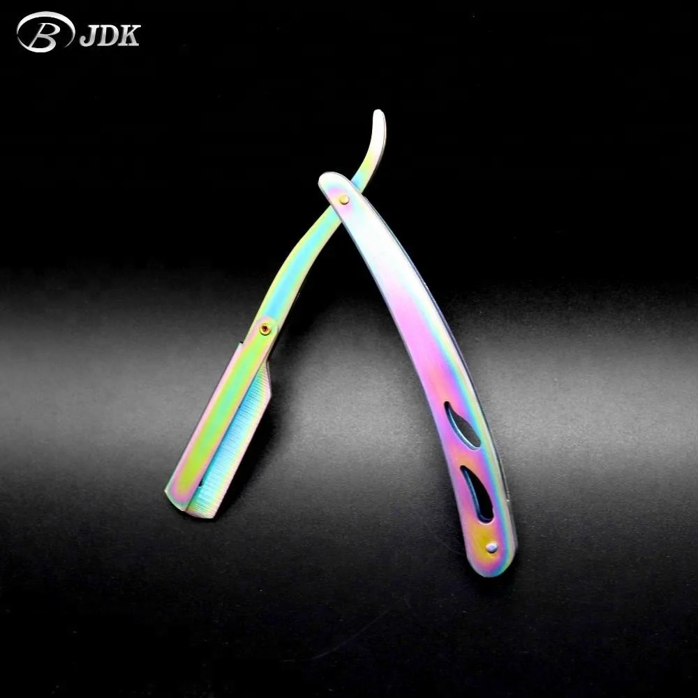Jdk Professional Barber Straight Shaving Razor Colored Titanium ...