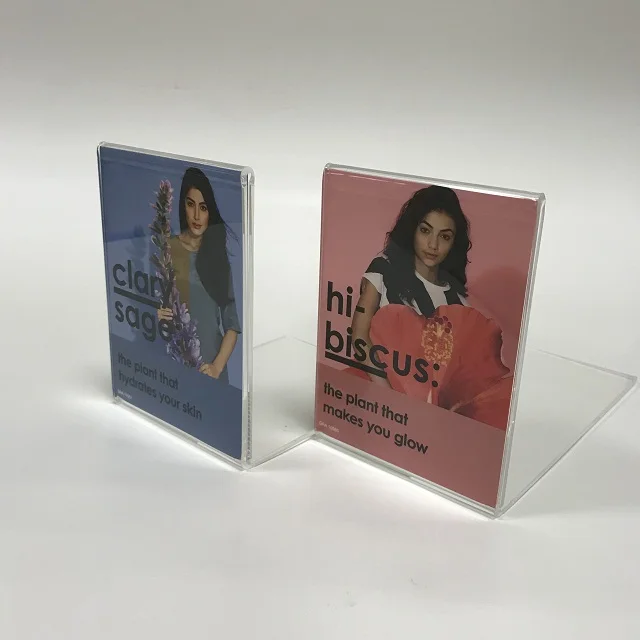 L Shape clear Acrylic A3 A4 A5 Sign Holder Perspex Display Paper Stand ...
