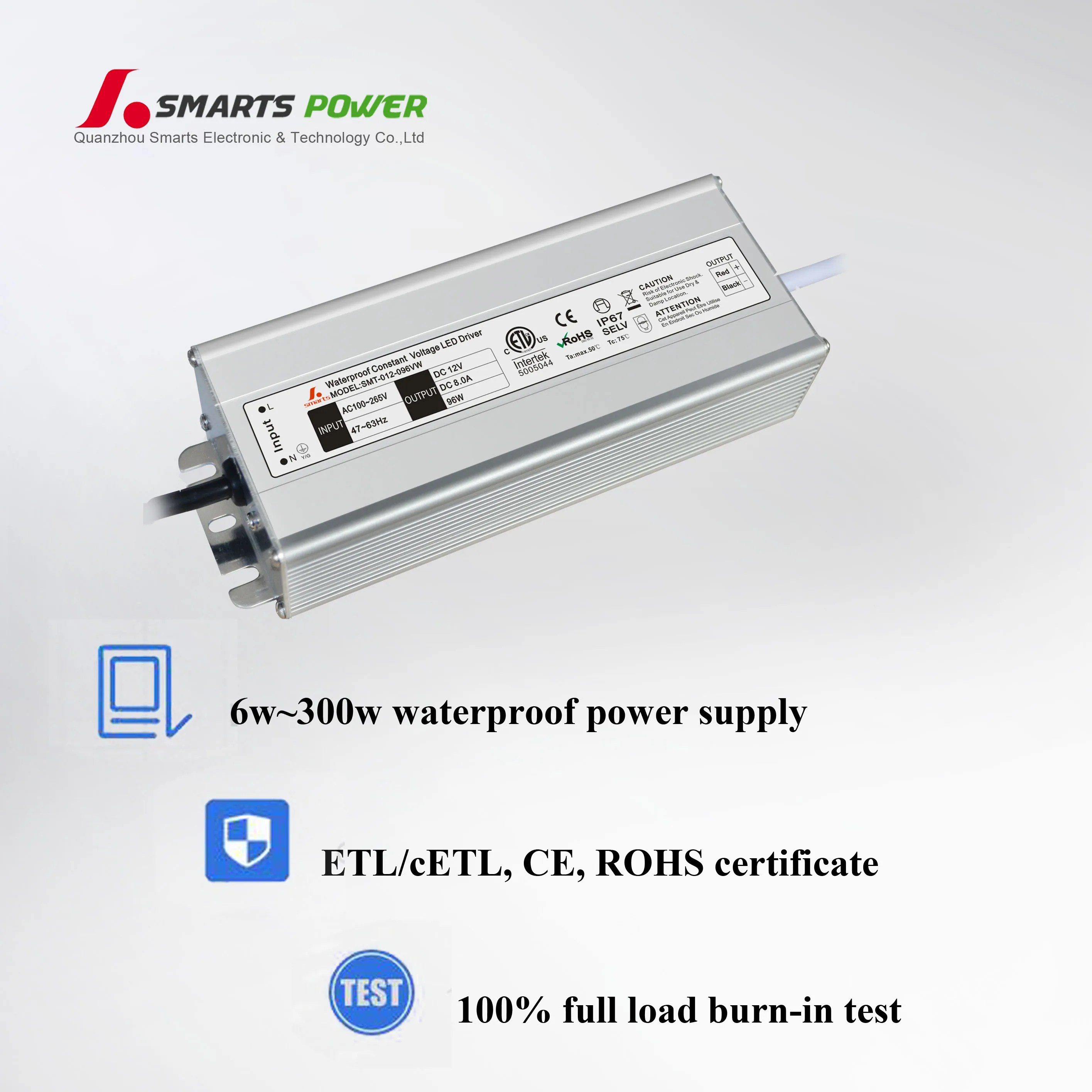 Intertek Led Transformer Waterproof 220v To 12v 96w Power Supply - Buy ...