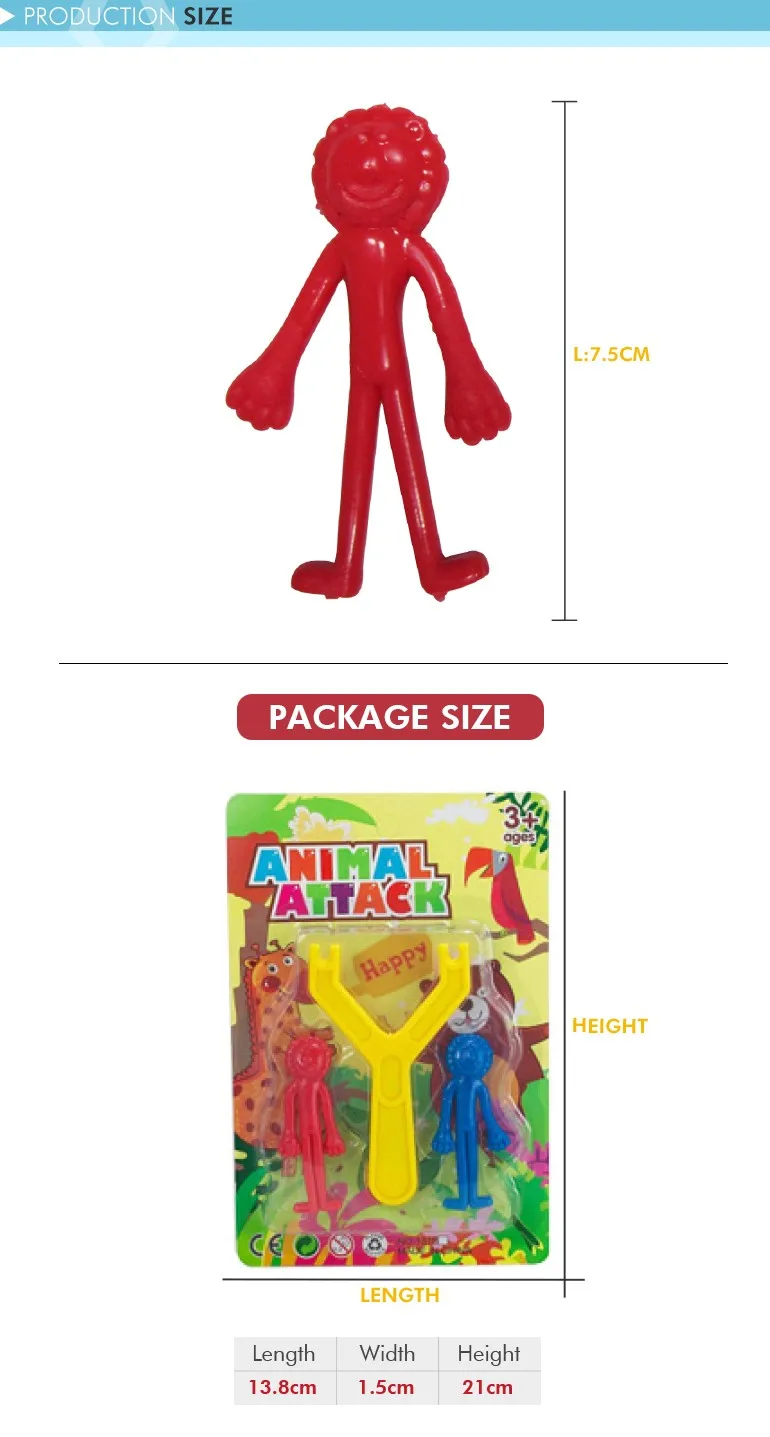 Plastic Flying Slingshot With Sticky Stretchy Alien And Squishy Animal ...