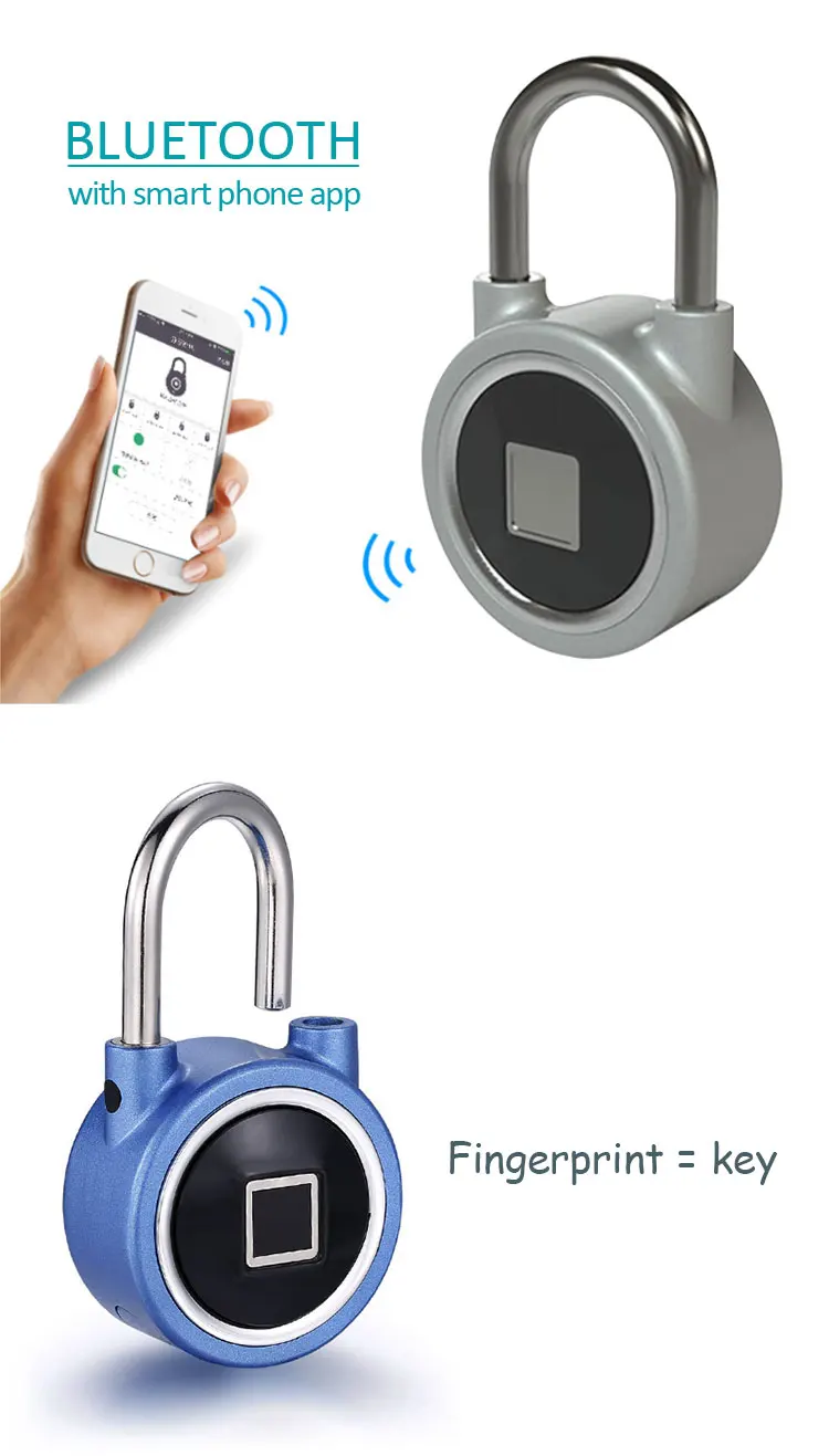 New Mini Portable Anti-theft Smart Bluetooth Fingerprint Padlock With ...