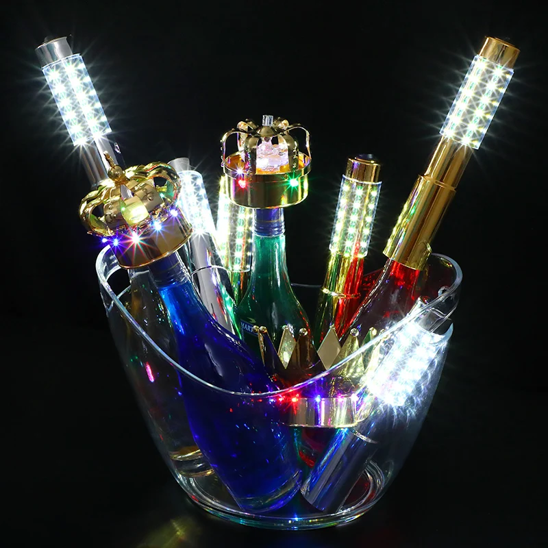 Silver Gold Rechargeable Sparkler Flashing Champagne Led Bottle Strobe ...