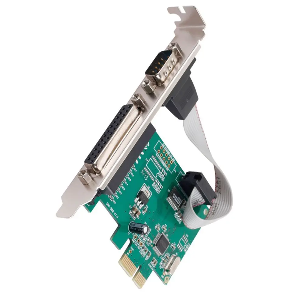 Pci-e Com التسلسلي Db9 Rs-232 + Db25 طابعة Lpt1 مهايئ منفذ 1.0 X1 بطاقة ...