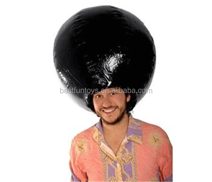 Eco-friendly Pvc Inflatable Big Heads Wig Plastic Blow Up Wig Hat Giant ...