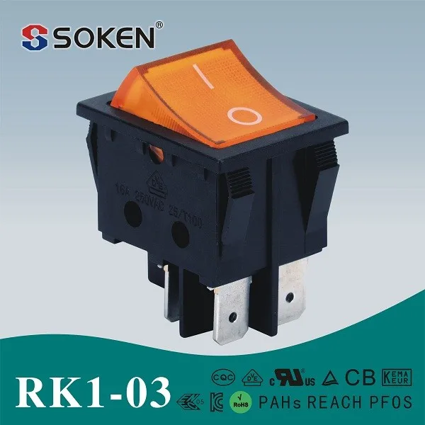Interruptor Soken 250vac 16a Cqc T100/55 Roqueiro Interruptor On-off ...