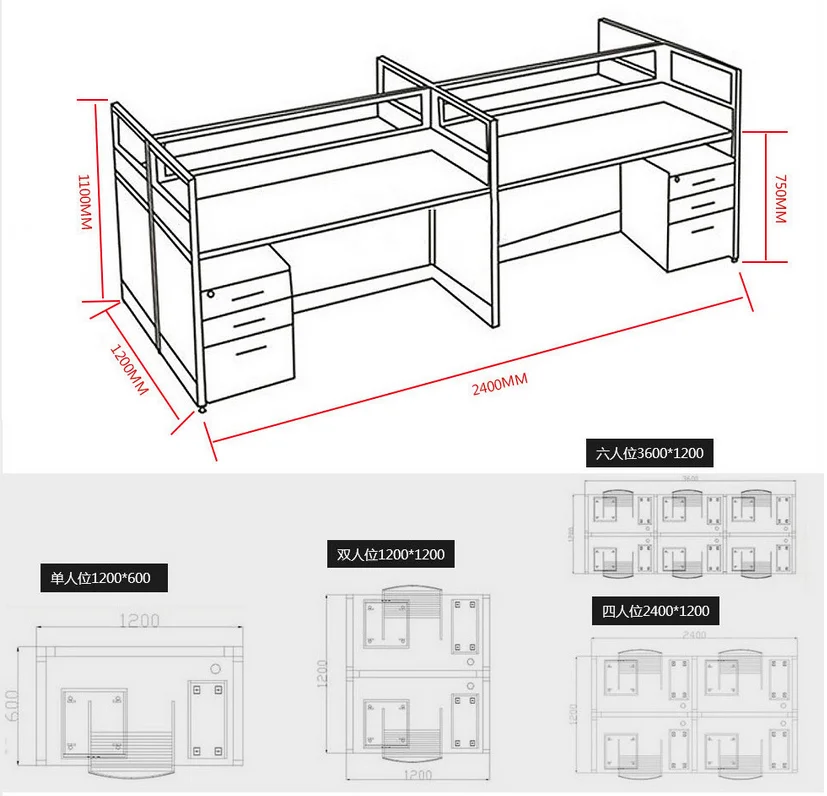 Modern Office Furniture Workstation Desk Staff Office Desks - Buy 6 ...