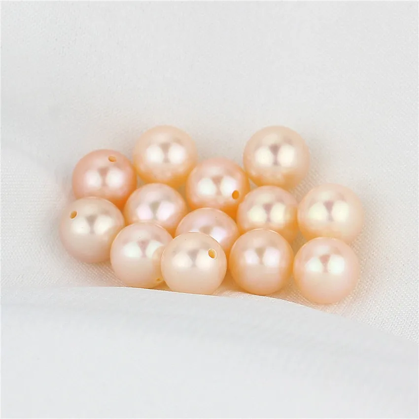 Natural Freshwater Loose Pearl Size 6.5-7mm Round Peach Color High ...