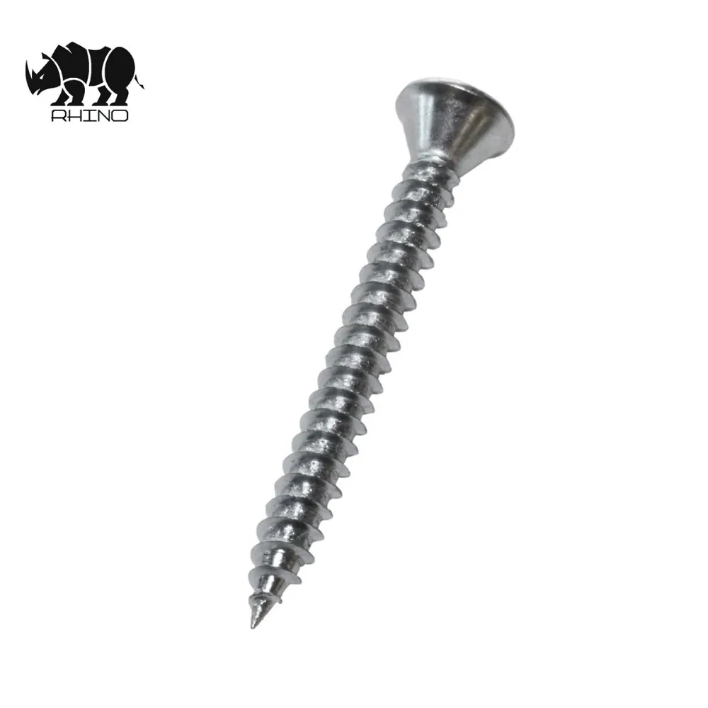Flat Countersunk Head Hole Phillips Head. Finish: Zinc Plated Chipboard ...