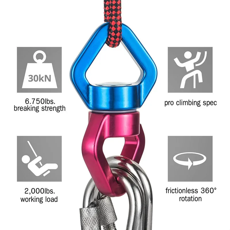 Swing Swivel With 2 Carabiners 30kn For Aerial Silks Dance-safest ...
