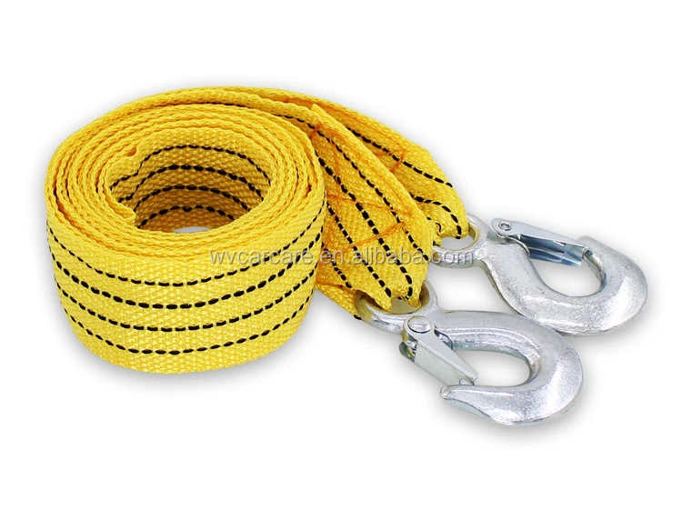 50 Ft Heavy Duty Vehicle Tow Strap with Hooks - Nylon Ropes