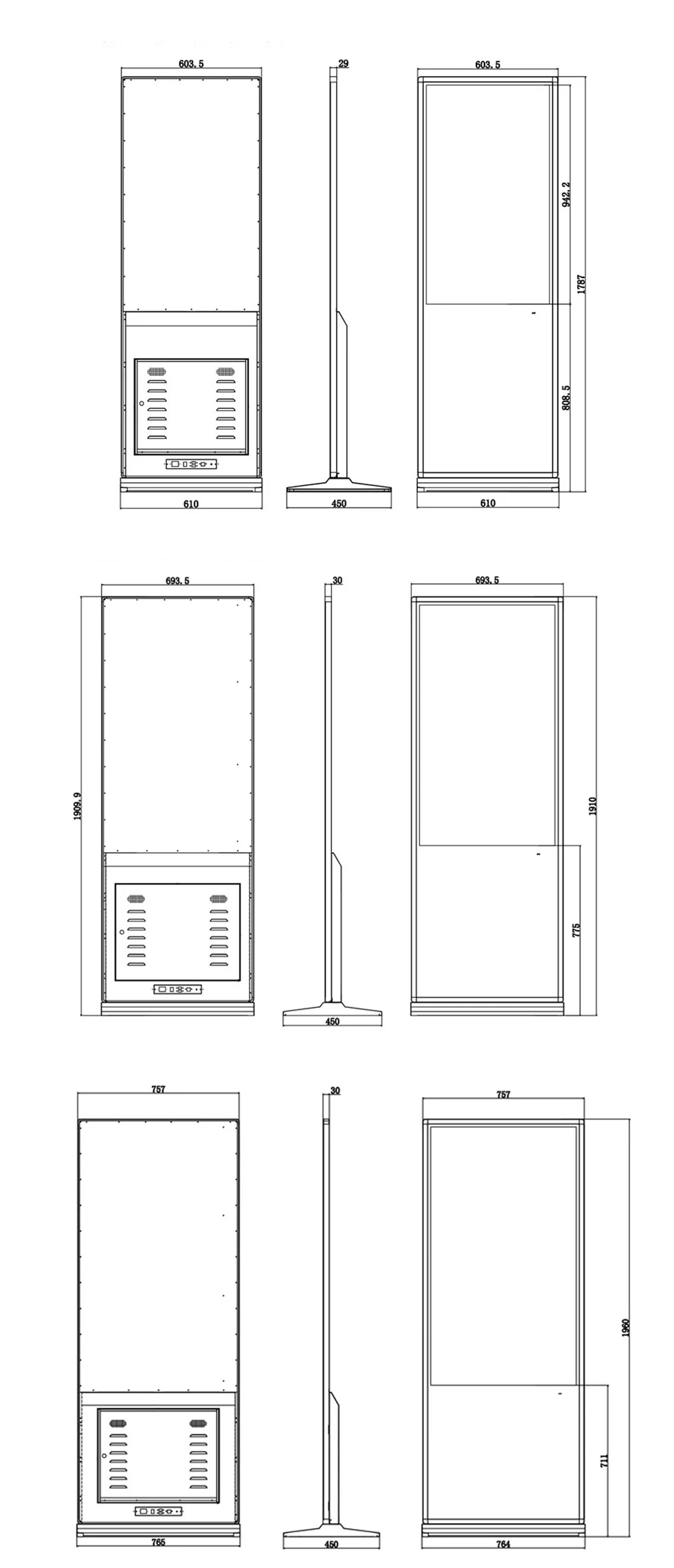 Standing Floor Lcd Touchable Digital Signage 55 Inch Ultra Thin Kiosk ...