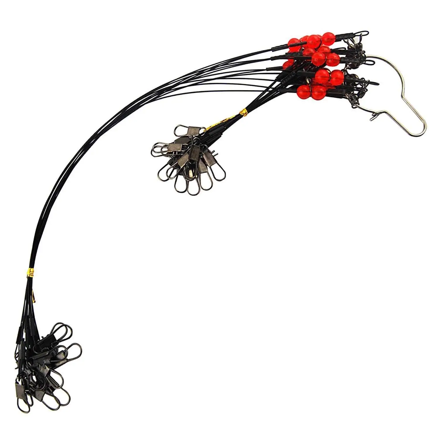 Stainless Steel Fishing Leader Wire Rigs Trace Swivels Snaps Beads ...