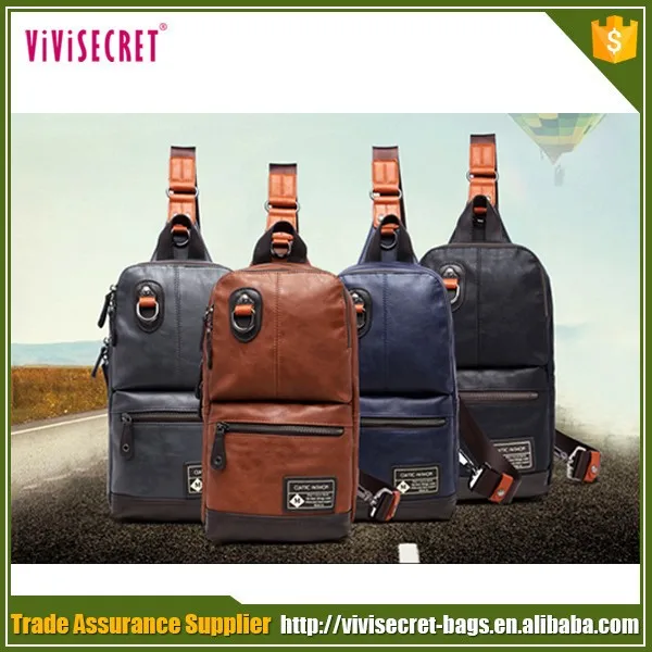 Multipurpose Fashion Across Chest Backpack Men Satchel Pu Leather Sling ...
