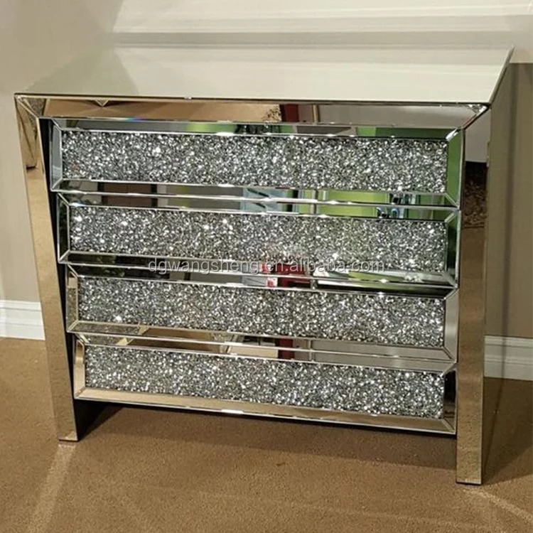 Sparkly Crushed Diamond Chest Of Drawer - Buy Chest Of Drawers Design ...