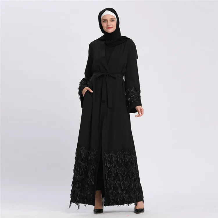 New Design Fashion Shining Sequin Dubai Open Abaya - Buy Open Abaya,Sequin Abaya,Dubai Fashion ...