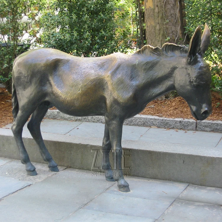 Life-Size Bronze Donkey Statue Outdoor Decorative Animal Sculpture Real ...