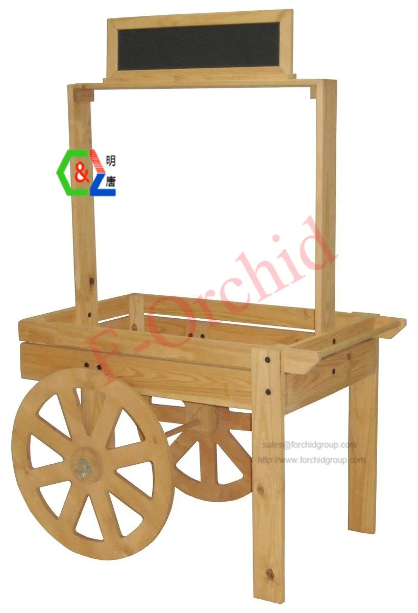 Wooden Candy Display Cart - F-Orchid Wood Food Carts for Sale