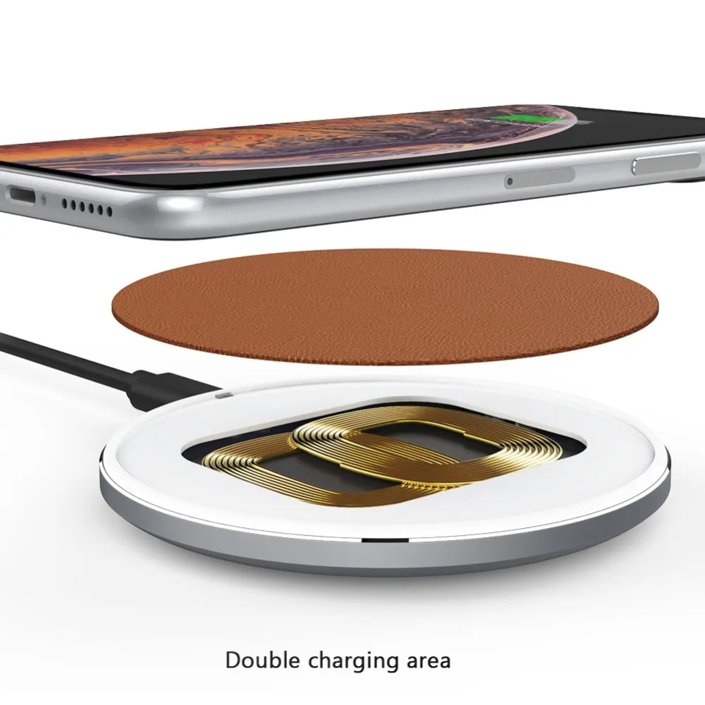 Yootech Dual Coils Leather Wireless Charging Pads,10w Fast Charge ...