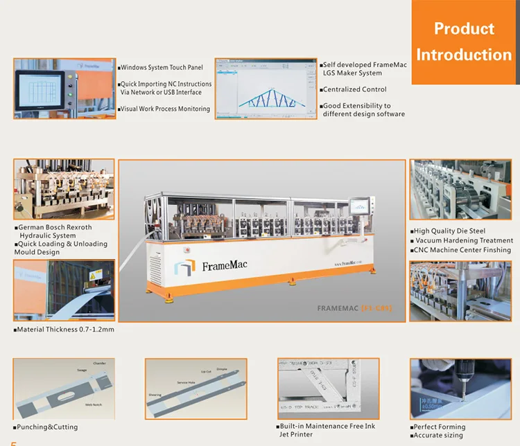 High Speed Prefabricated Light Steel Framing Machine