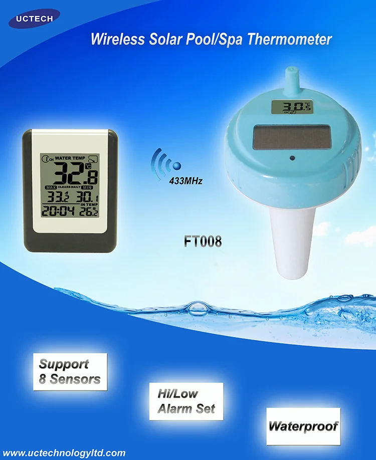 Wireless Pool Thermometer With Hi/low Alarm - Buy Wireless Pool ...