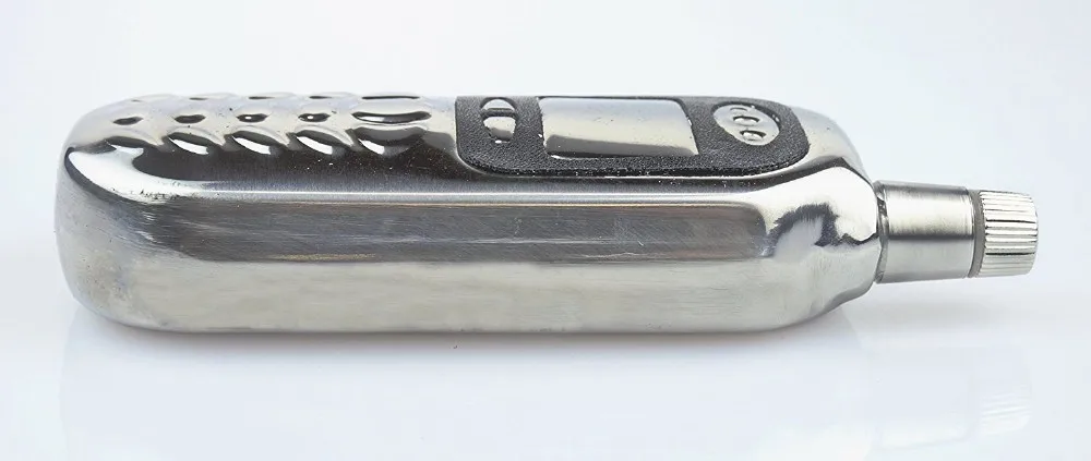 Stainless Steel Cell Phone Hip Flask For Wine Portable Shot Glass Food ...