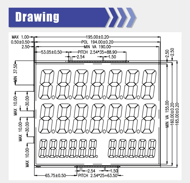 7 Segment Lcd Display Customize Lcd Display Htn Positive Transmissive ...
