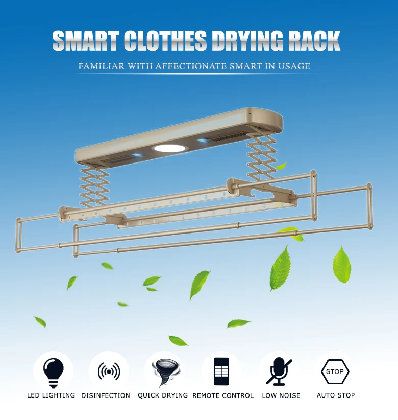 Smart Laundry Adjustable Automatic Aluminium Clothes Drying Rack - Buy ...