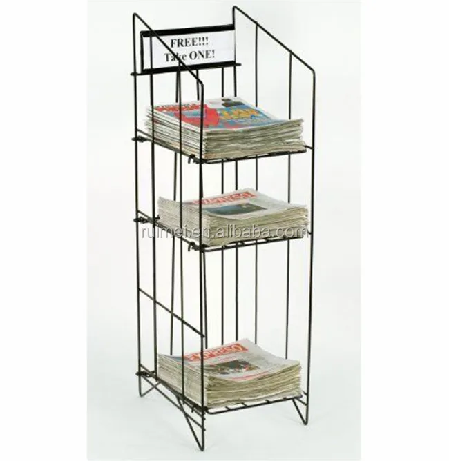 Bulk Metal Wire Outdoor Newspaper Rack Magazine Catalog Stand - Buy ...