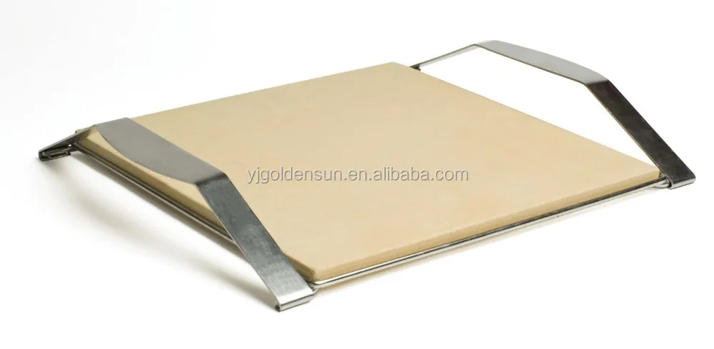 15 X 15 Inches Square Ceramic Baking Pizza Stone Set With Stainless ...