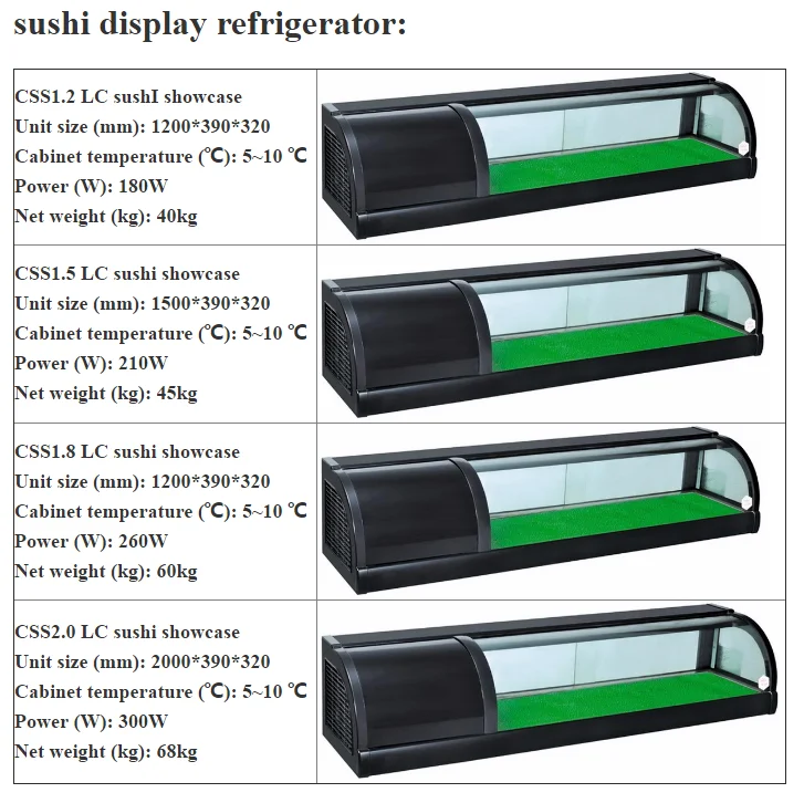 Single Layer Glass Counter Top Sushi Refrigerator Display - Buy ...