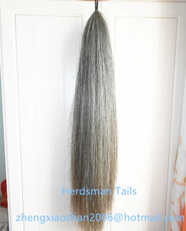 70-75cm Double Natural Loop Jet Black Fake Horse Tail For Equine Tail ...