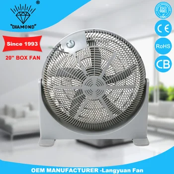 Home Appliances 20 Inch Table Fan Square Desk Box Fan With Stand - Buy ...
