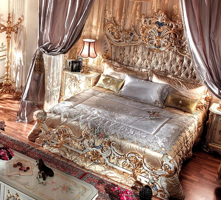 Luxury Baroque Bed Furniture Set for Bedroom - Eco-friendly