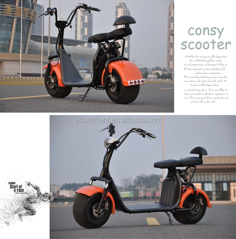 Ce Eec Electric Scooter Citycoco 60km Range 1500 Watt With Big Wheels ...