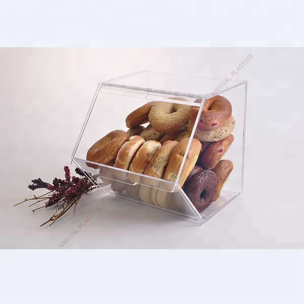 Akrilik Bening Stackable Pastry Bakery Tampilan Kotak Akrilik Roti Bin ...