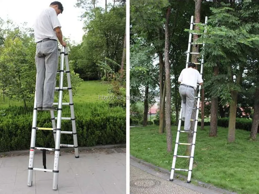 Aluminum Step Ladder Telescopic Ladder 5 Meter With Finger Protection ...