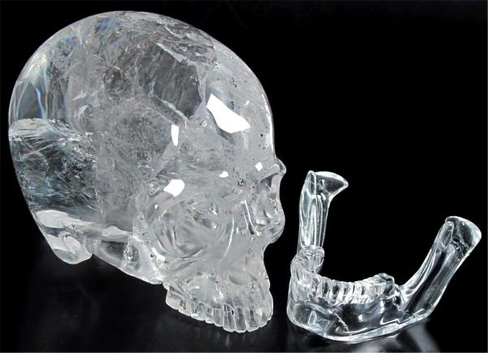 Charming Handmade Life Size Clear Crystal Skull With Live Chin For Sale ...