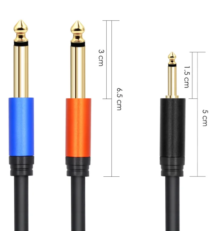 Bxon 3.5mm Audio Cable 3.5mm Stereo Male To Double 6.35mm Mono Male ...
