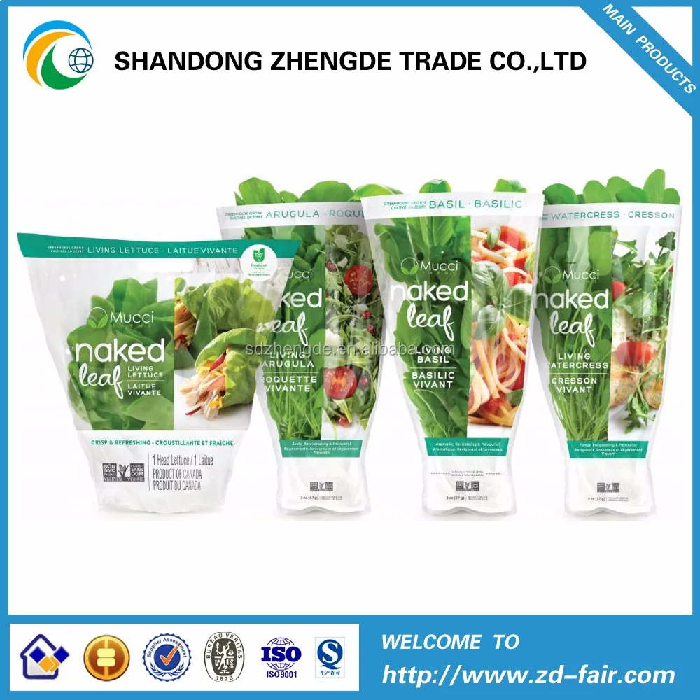 Cpp Opp Material Food Grade Cone Shape Lettuce Packaging Bags With ...