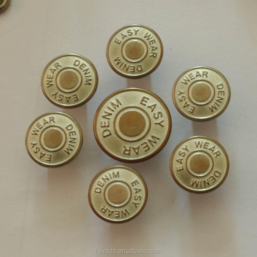 20mm 15mm Metal 65 Brass Copper Tin Color Jeans Shank Button For Denim ...