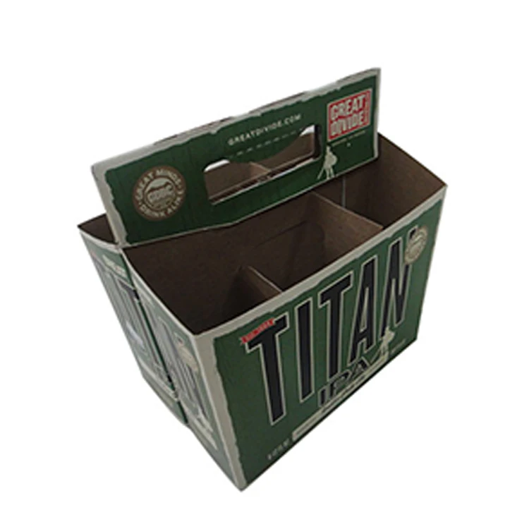 Factory Made Custom Cardboard 6 Pack Beer Bottle Carrier With Handle ...