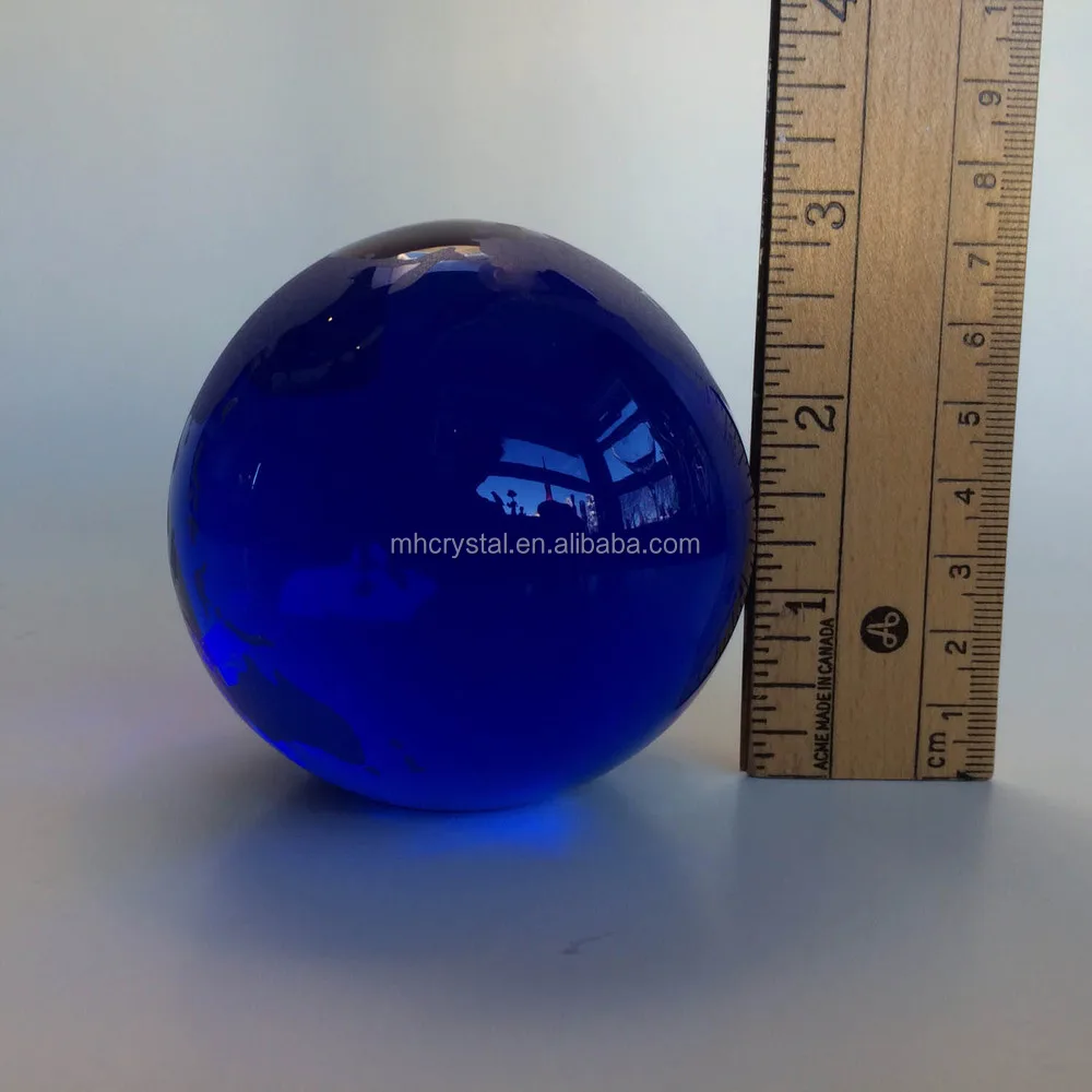 Blue Glass Etched Globe Paperweight Mh-q0129 - Buy Glass Earth Globe ...