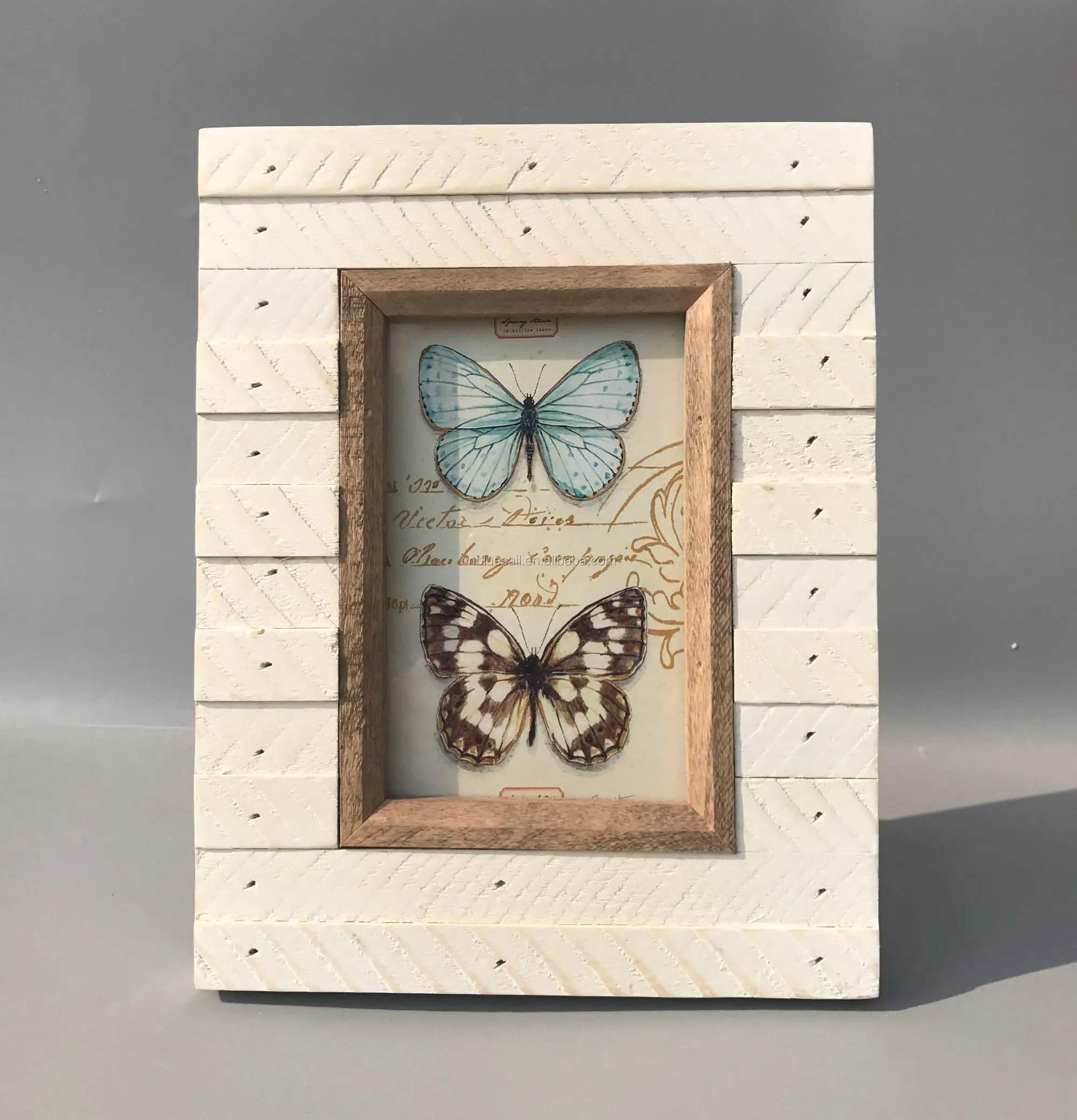 4x6" Wooden Slats Picture Frame With Vintage Country Rustic Design ...