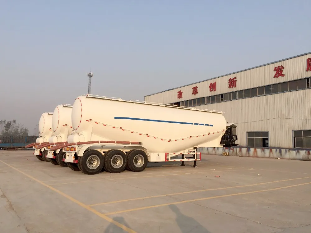 3 Axle Dry Bulk Lime Powder Tanker 40 Ton Land Plaster Silo Tank Semi ...