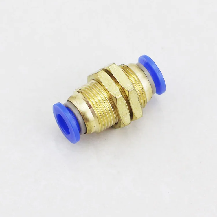 Pm Bulkhead Brass Pneumatic Quick Connect Air Quick One-touch Bulkhead Fittings - Buy Brass Air ...