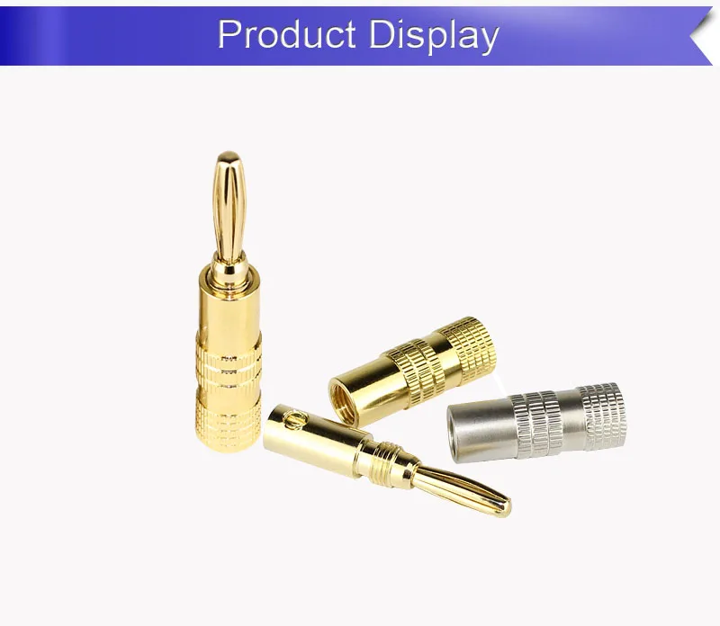 3mm 4mm 6mm Male Banana Plug 24k Gold Bullet Connector - Buy 6mm Banana ...