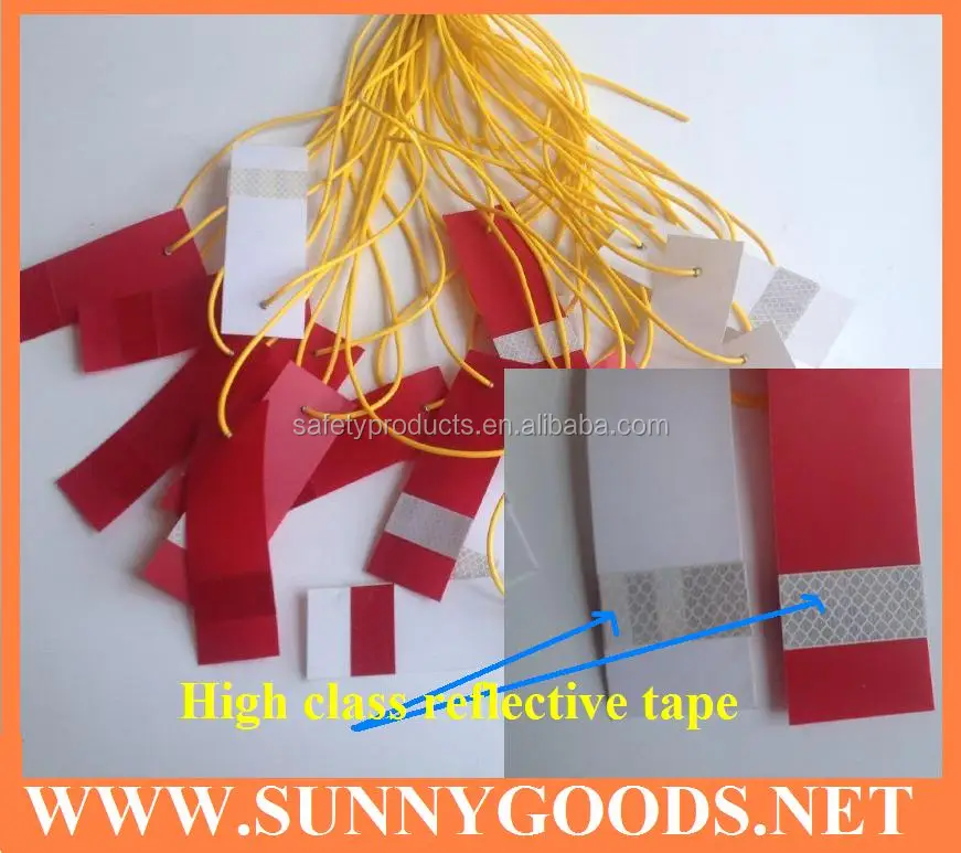 Red Reflective Road Safety String Flag - Buy Red Safety Flag,Road ...